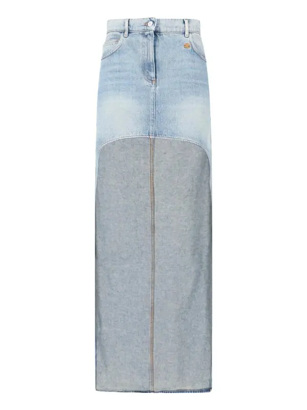 COURREGES Denim Maxi Skirt - Blue