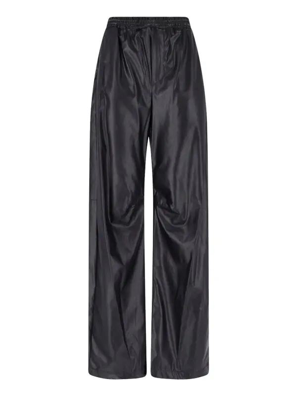 MAISON MARGIELA Coated Viscose Draped Trousers - Black