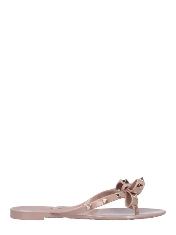 Valentino Garavani Embellished Pvc Thong Sandals - Pink