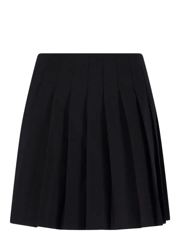 MAISON MARGIELA Pleated Wool-blend Skirt - Black