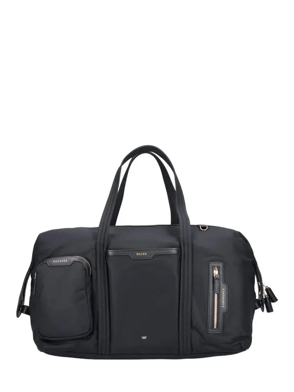 ANYA HINDMARCH Recycled Nylon Suitcase With Leather-effect Details - Black