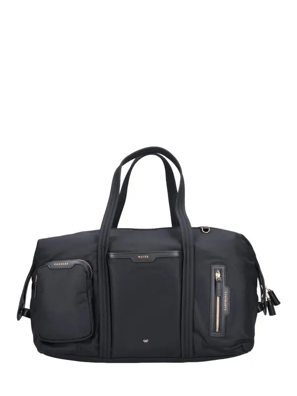 ANYA HINDMARCH Recycled Nylon Suitcase With Leather-effect Details - Black