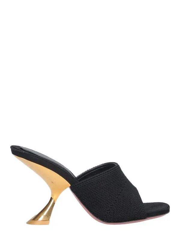 Amina Muaddi Tay Woven High Heel Sandals - Black
