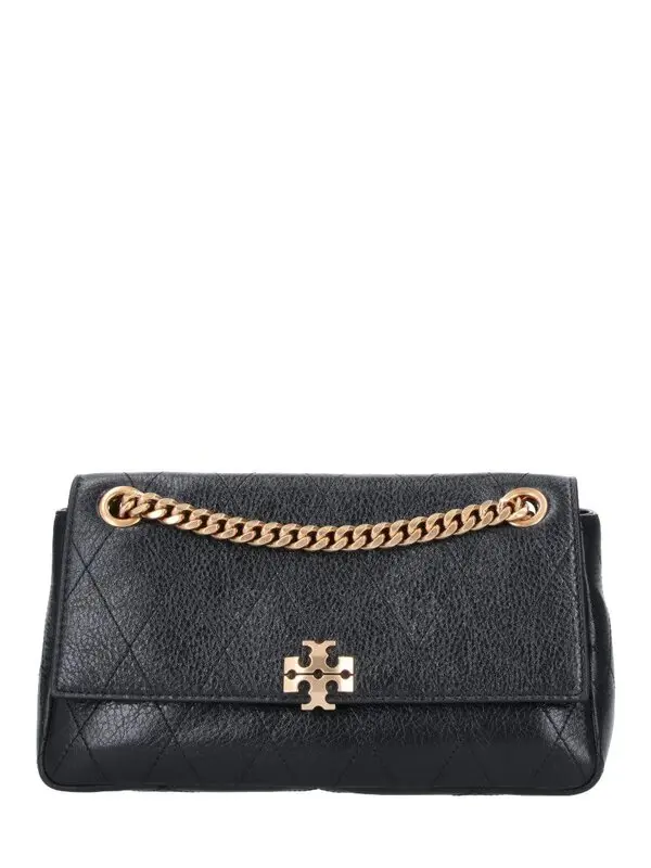 Tory Burch Quilted Leather Tote Bag With Chain Strap - Black