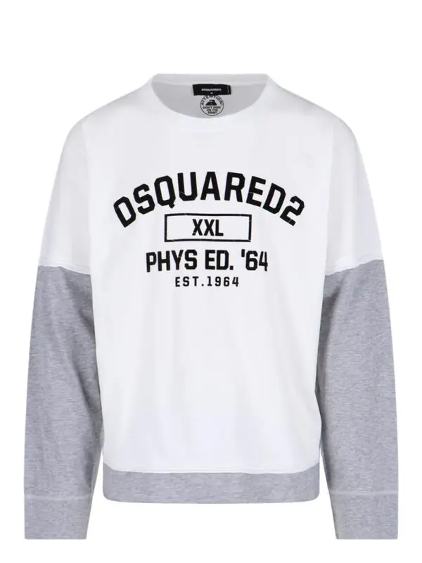 Dsquared2 Graphic Layered Crewneck Sweatshirt - White