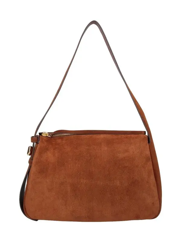 Tory Burch Bovine Suede Shoulder Bag - Brown