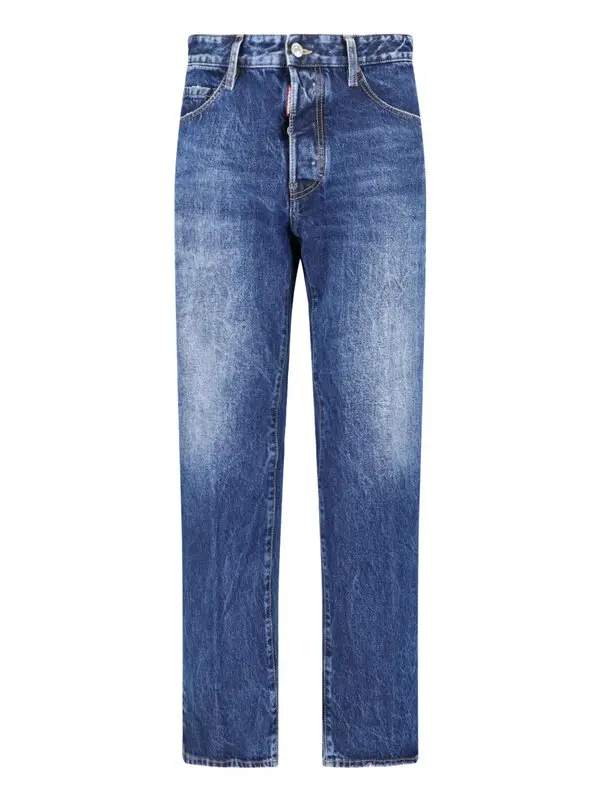 Dsquared2 Slim Fit Straight Leg Jeans - Blue