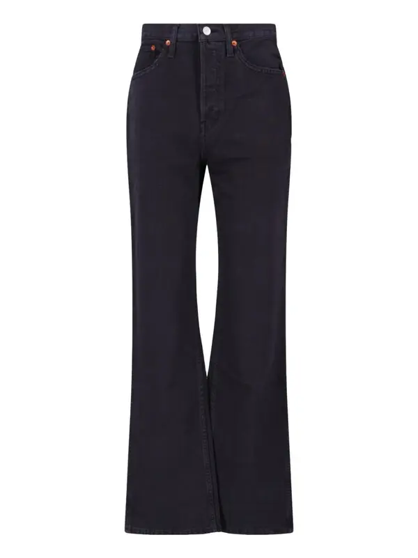 RE/DONE High-rise Distressed Wash Jeans - Black
