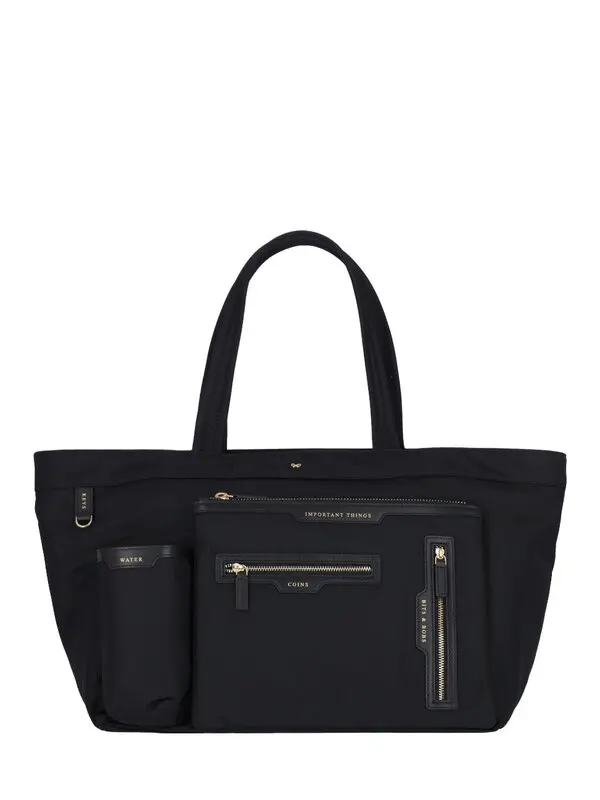 ANYA HINDMARCH Recycled Nylon & Leather Shoulder Bag - Black
