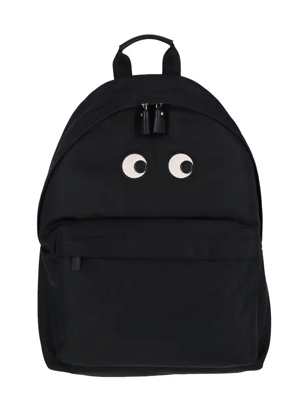 ANYA HINDMARCH Recycled Nylon Backpack With Leather Trim - Black