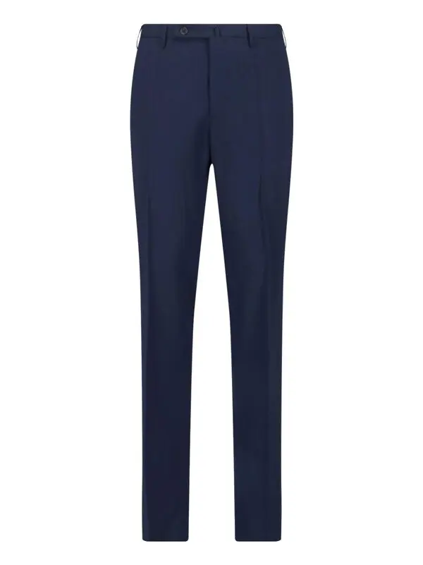 Incotex 100% Virgin Wool Tailored Trousers - Blue
