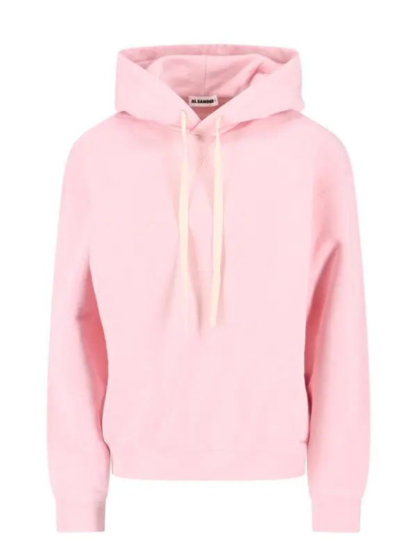 JIL SANDER Cotton Hooded Pullover - Pink