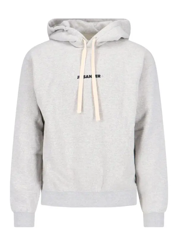 JIL SANDER Cotton Hoodie - Grey