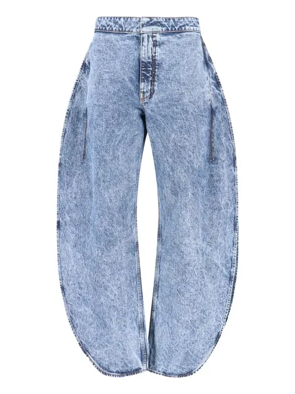 Alaïa High-waisted Mini Leg Jeans With Slit - Blue