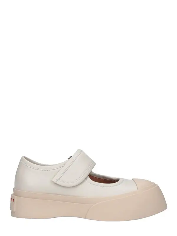Marni Calf Leather Mary Jane Sneakers - Grey
