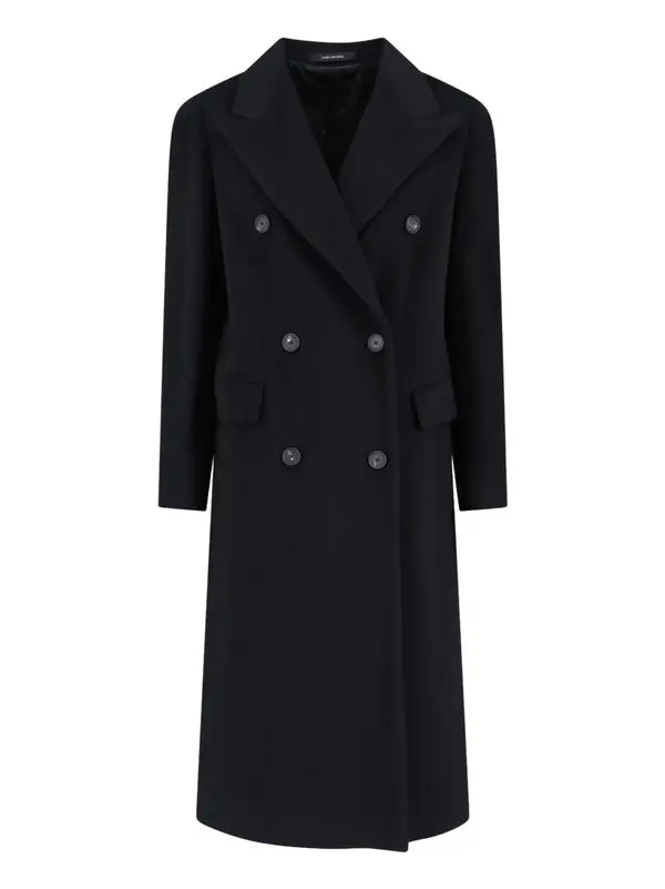 Tagliatore 100% Cashmere Double Breasted Jacket - Black