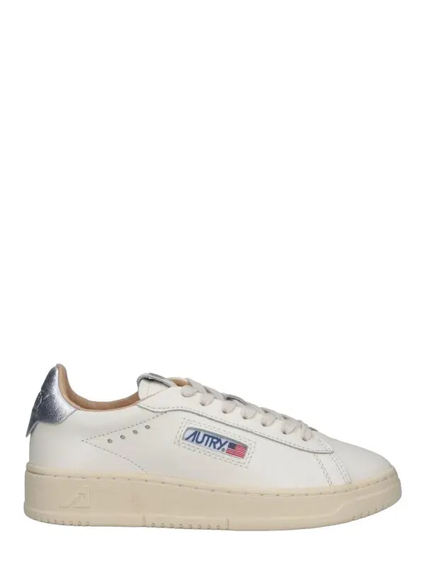AUTRY Leather Lace-up Sneakers With Towel-blend Lining - White