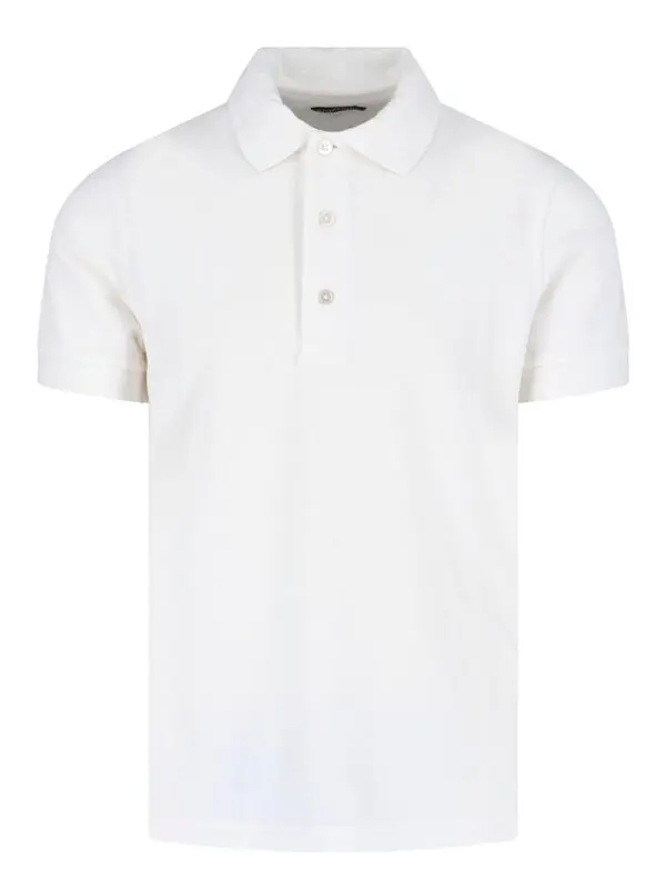 TOM FORD Lyocell-cotton Polo Shirt With Mother-of-pearl Buttons - White