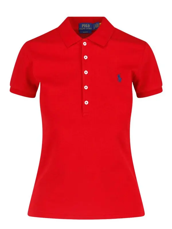 Polo Ralph Lauren Classic Polo Shirt With Button-up Neck - Red