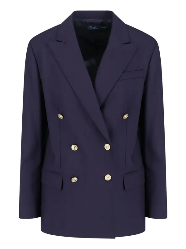 Polo Ralph Lauren Wool-blend Stretch Double-breasted Blazer - Blue