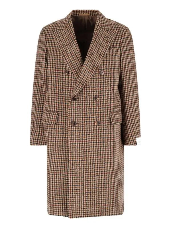 Caruso Double Breasted Jacket In 100% Wool - Beige