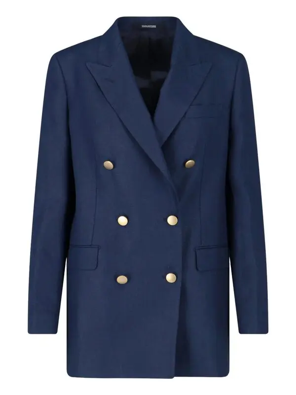 Tagliatore 100% Linen Blazer Jacket - Blue