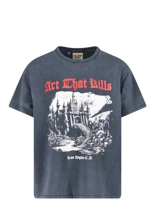 GALLERY DEPT. Vintage-style Cotton Graphic T-shirt - Black