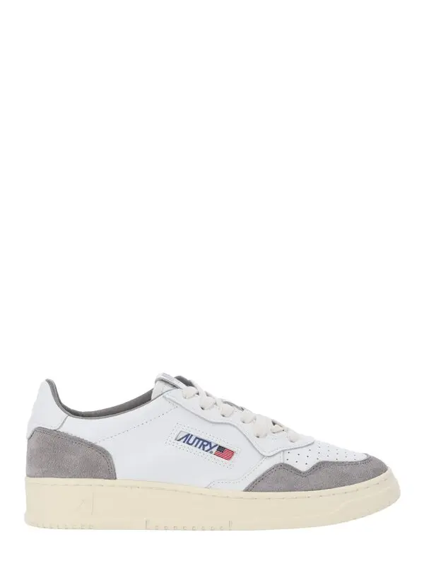 AUTRY Leather & Suede Lace-up Sneakers - White