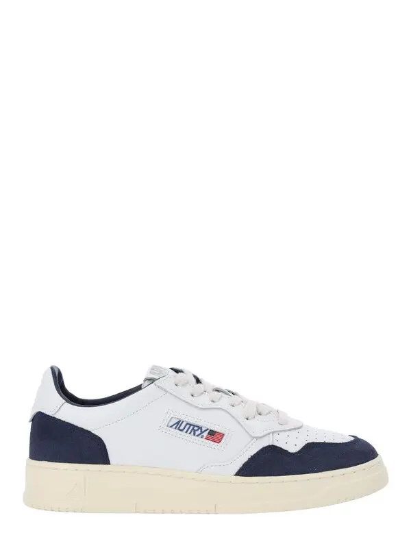 AUTRY Medalist" Cow Leather & Suede Sneakers - White