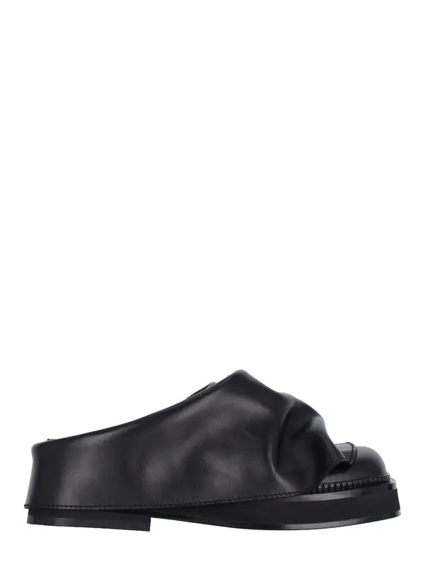 Attico Italian Calf Leather Sandals - Black