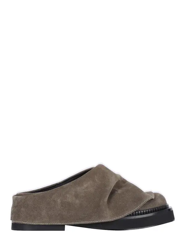 Attico Suede Mule Clogs - Beige