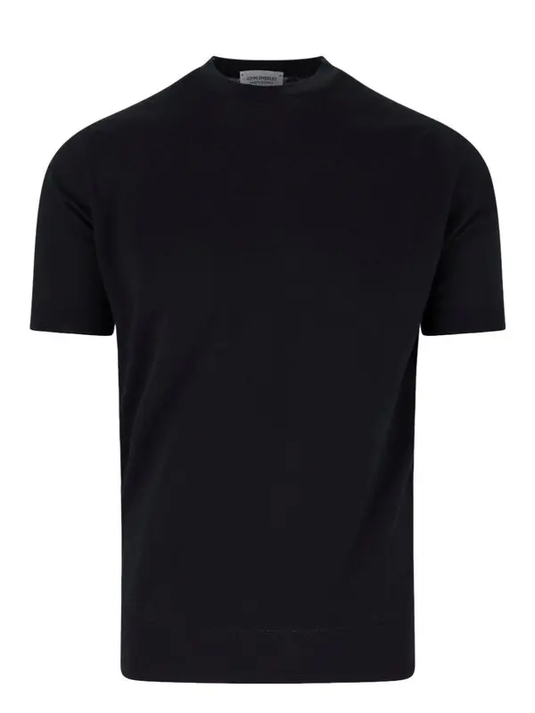 John Smedley Classic Crew Neck Short Sleeve T-shirt - Black