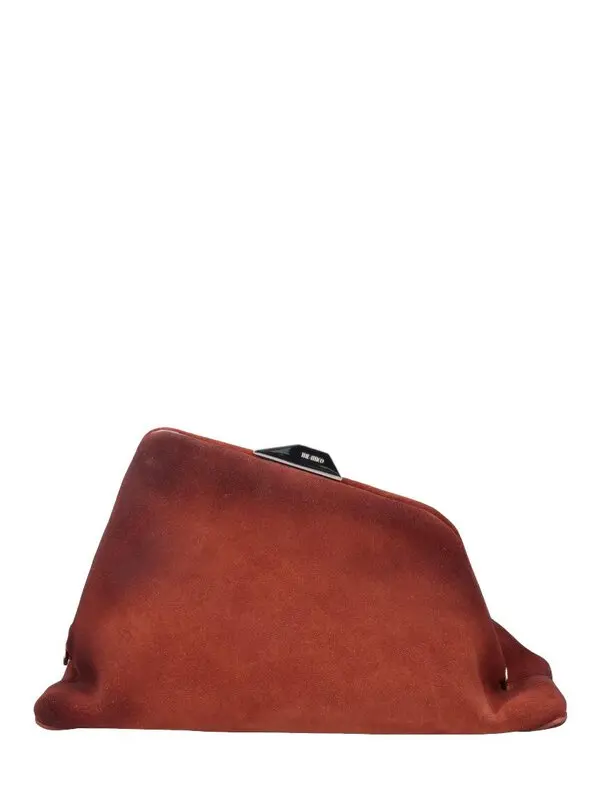 Attico Suede Shoulder Bag With Interior Pocket - Brown