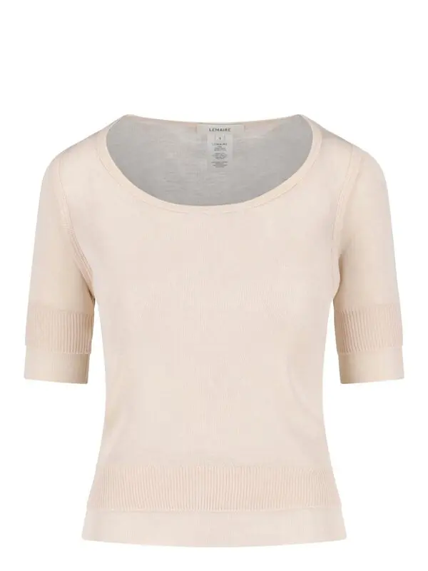 LEMAIRE Silk-blend Viscose Mini T-shirt - Cream
