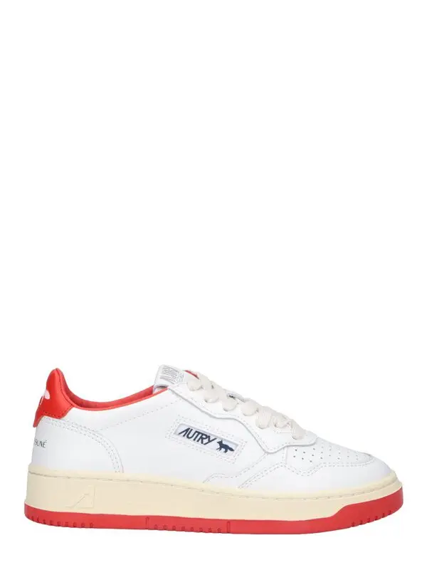 AUTRY Lace Up Leather Sneakers - White