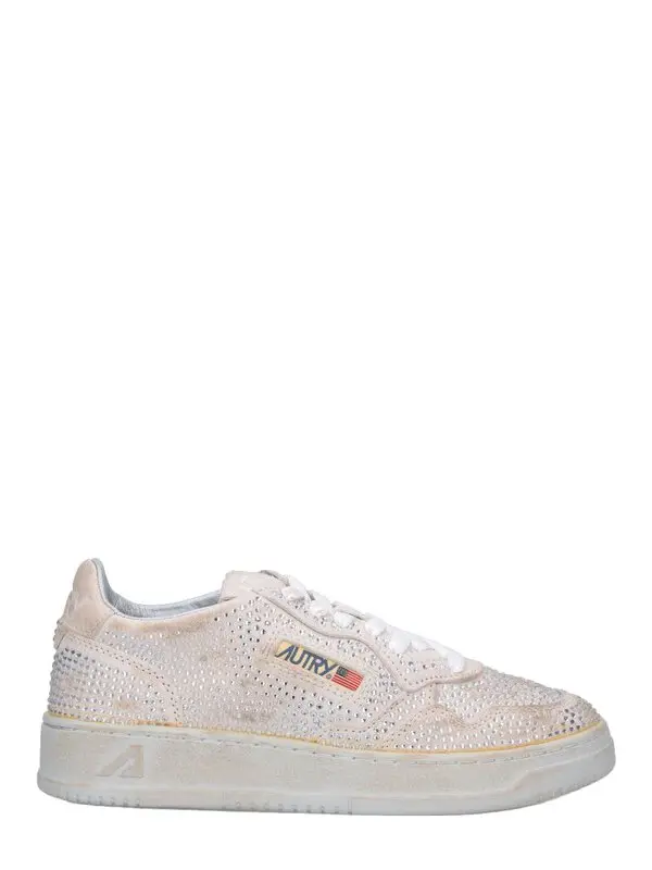 AUTRY Suede Low-top Sneakers With Embellishments - White