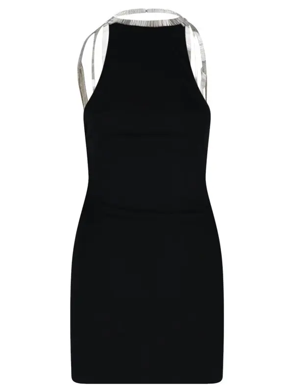 Attico Sleek Viscose-blend Mini Dress - Black