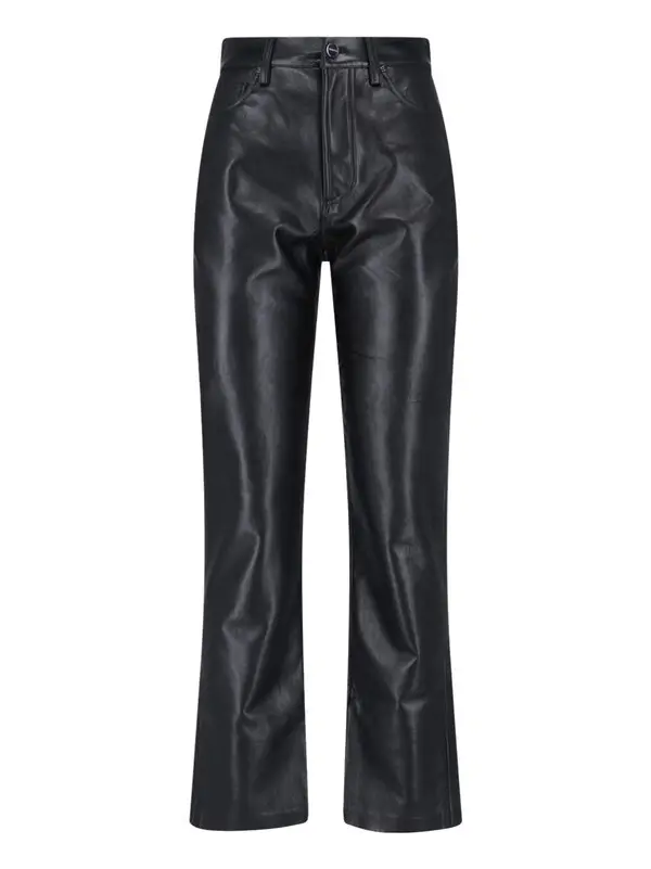 ANINE BING Recycled Leather Tailored Trousers - Black