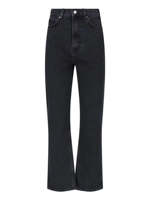 ANINE BING Vintage Wash High-rise Flare Jeans - Black