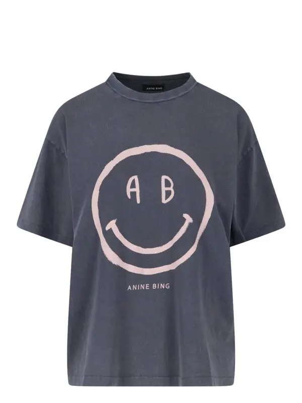 ANINE BING Washed Crew Neck T-shirt - Grey