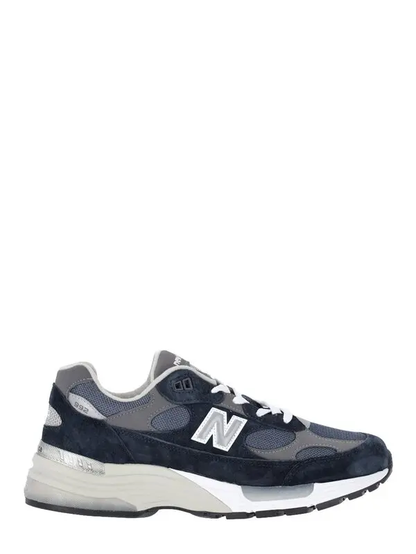 NEW BALANCE Pigskin & Mesh Lace-up Sneakers - Blue