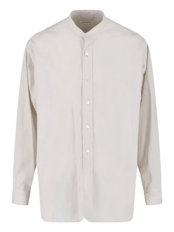 KAPTAIN SUNSHINE Band Collar Button-front Shirt - Cream