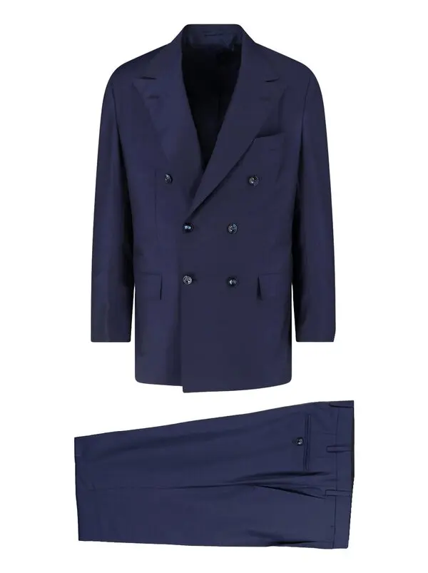 Kiton Double-breasted Suit Set - Blue
