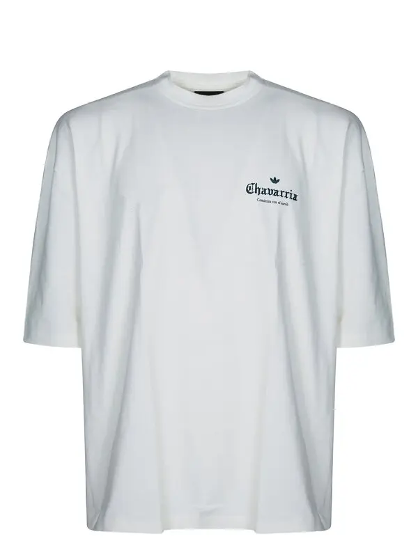ADIDAS X WILLY CHAVARRIA Graphic T-shirt With Signature Collaboration Print - Bianco