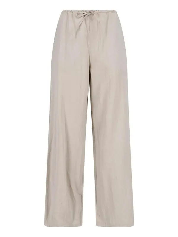 DUNST Cotton-linen Blend Trousers - Beige
