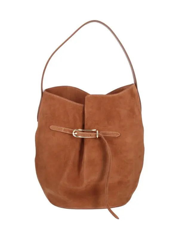 LIFFNER Suede Shoulder Bag With Buckle Detail - Brown