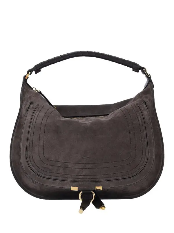 Chloé Calf Split Suede Leather Shoulder Bag - Brown