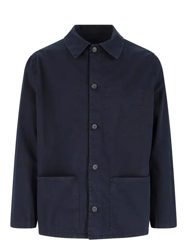 WHITE SAND Cotton-blend Stretch Jacket - Blue
