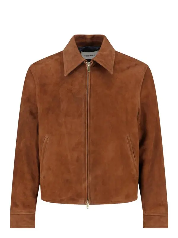 TONYWACK Goat Suede Zip-up Jacket - Brown