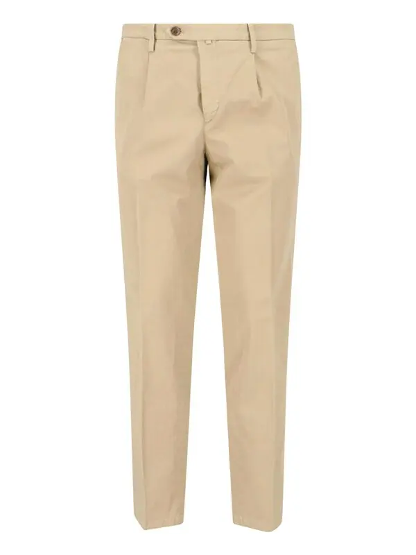 BRIGLIA 1949 Tailored Cotton-stretch Trousers - Beige